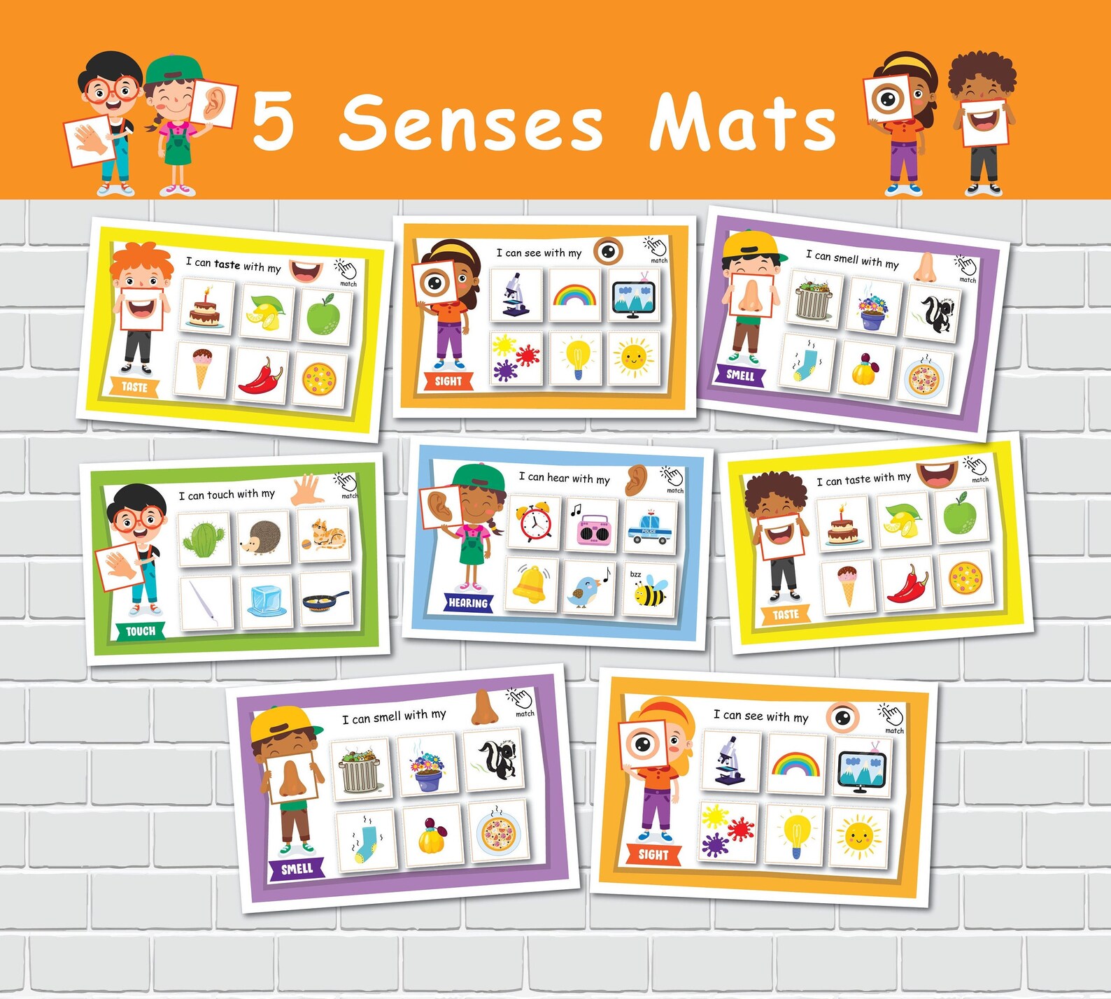 Five Senses Sorting Mats Printable Activity 5 Senses - Etsy