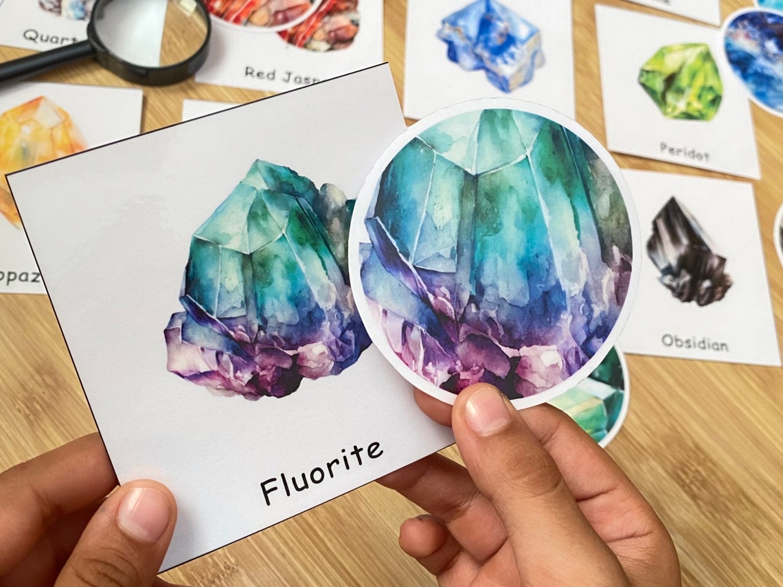 Gemstones Pattern Matching Cards, Minerals and Crystals, Geology Rocks ...