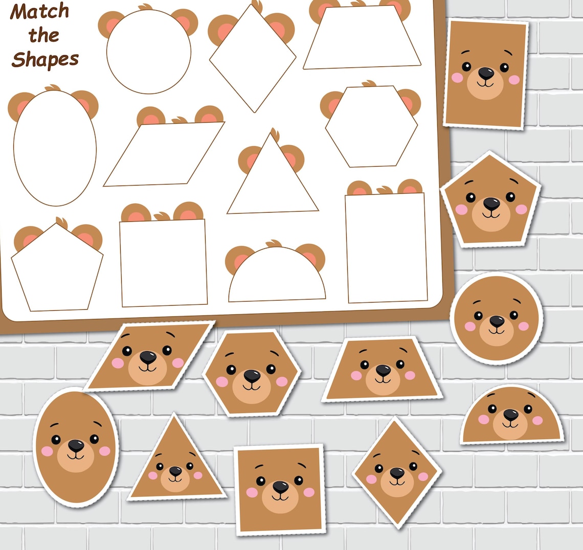 Bear Shape Matching Activity, 2D Shapes, File Folder Games, Special ...