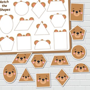 Bear Shape Matching Activity, 2D Shapes, File Folder Games, Special ...