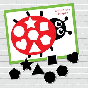 Ladybug Shapes Matching Activity, 2D Shapes, File Folder Games, Special ...