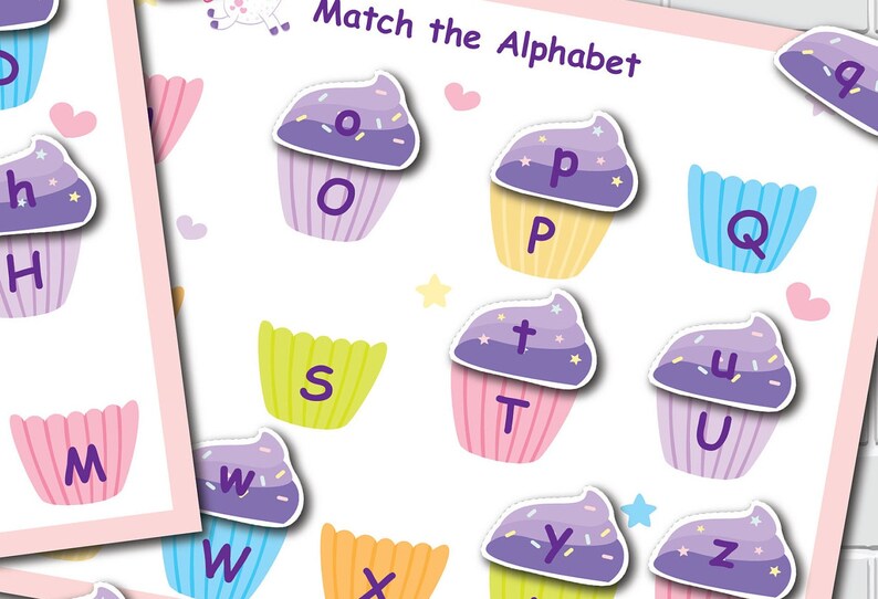 Cupcake Alphabet Matching Printable Activity. Toddler ABC - Etsy