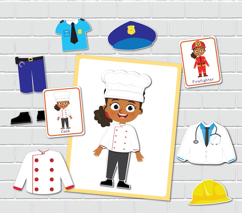 Community Helpers Dress up Preschool Printable Worksheets Professions ...
