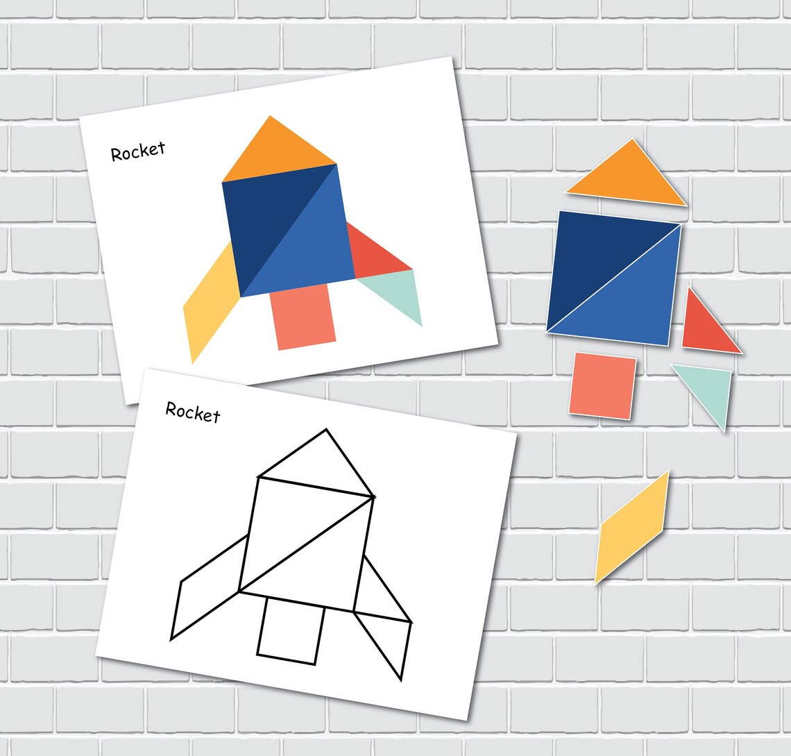 Transportation Theme Printable Tangrams Puzzle Activity for Preschool ...