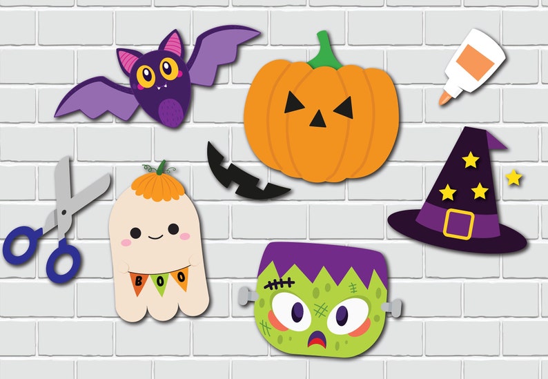 Halloween Cut Out and Glue Activity for Kids. Preschool - Etsy