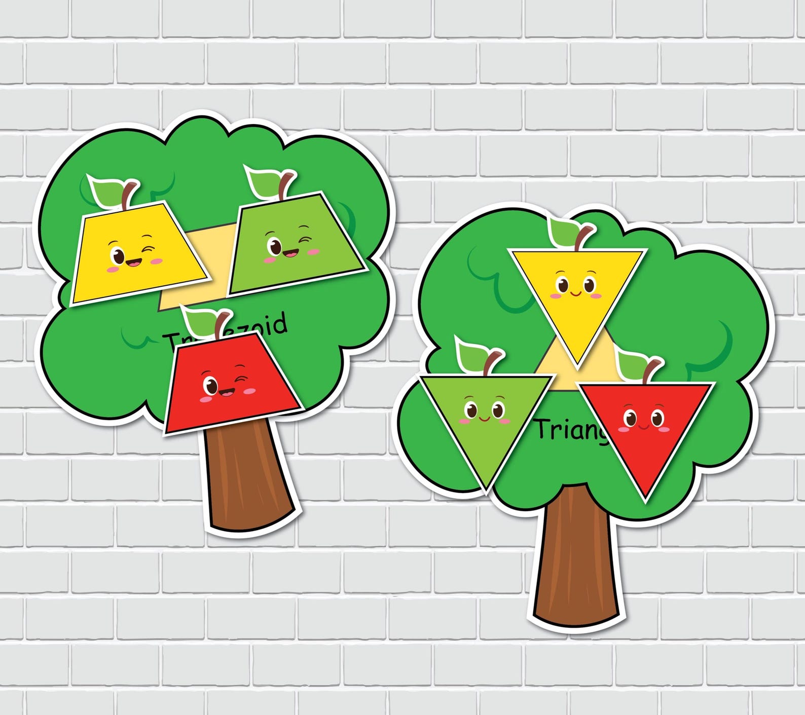Apple Shapes Matching Actvity. Toddlers Sort and Match Game. Homeschool ...