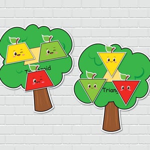 Apple Shapes Matching Actvity. Toddlers Sort and Match Game. Homeschool ...