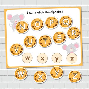 Cookies Alphabet Matching Game, ABC Busy Book Pages, Toddler Learning ...