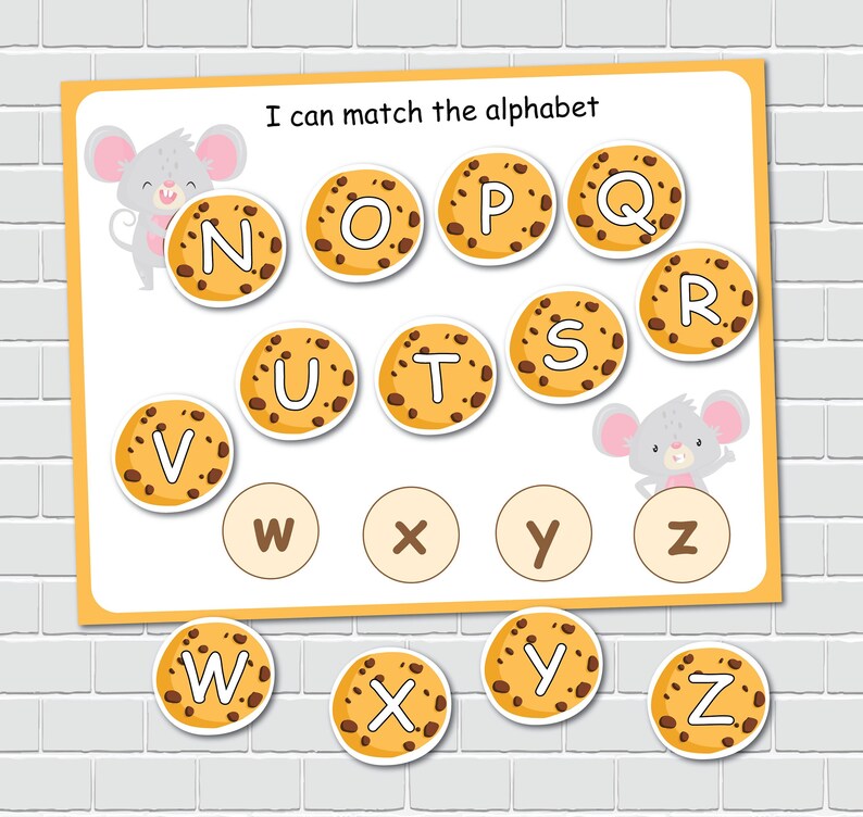 Cookies Alphabet Matching Game, ABC Busy Book Pages, Toddler Learning ...