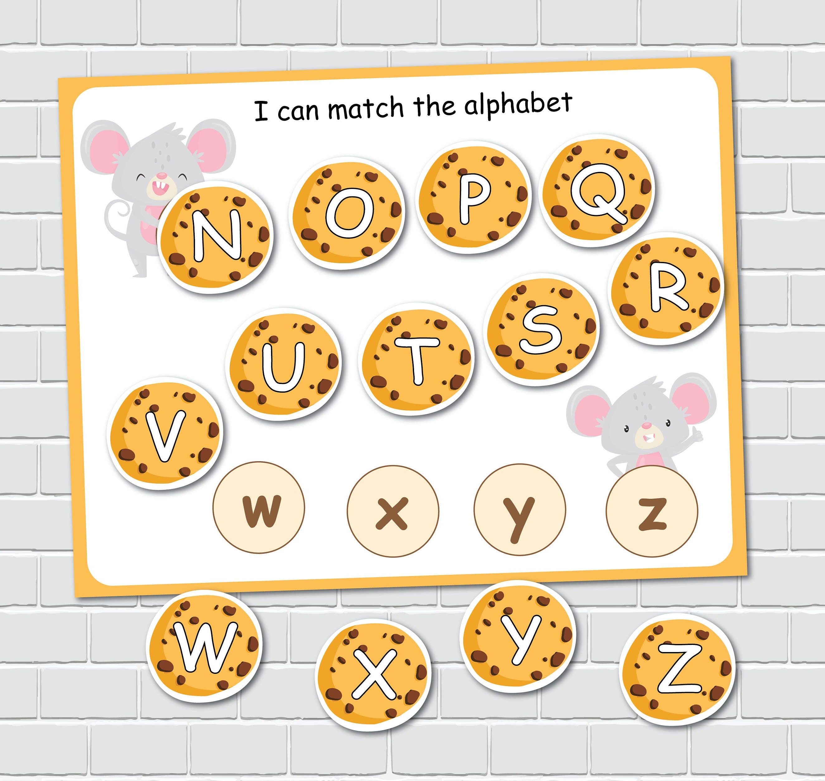 Cookies Alphabet Matching Game, ABC Busy Book Pages, Toddler Learning ...