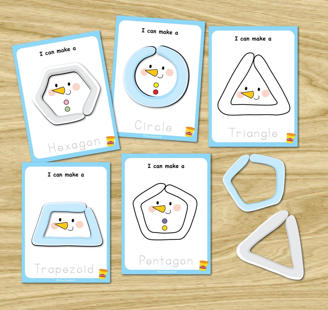 Snowman Shapes Playdough Mats, Winter Activity, Fine Motor Skills ...