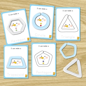 Snowman Shapes Play Dough Mats, Printable Play Doh, Toddler Quiet Time ...