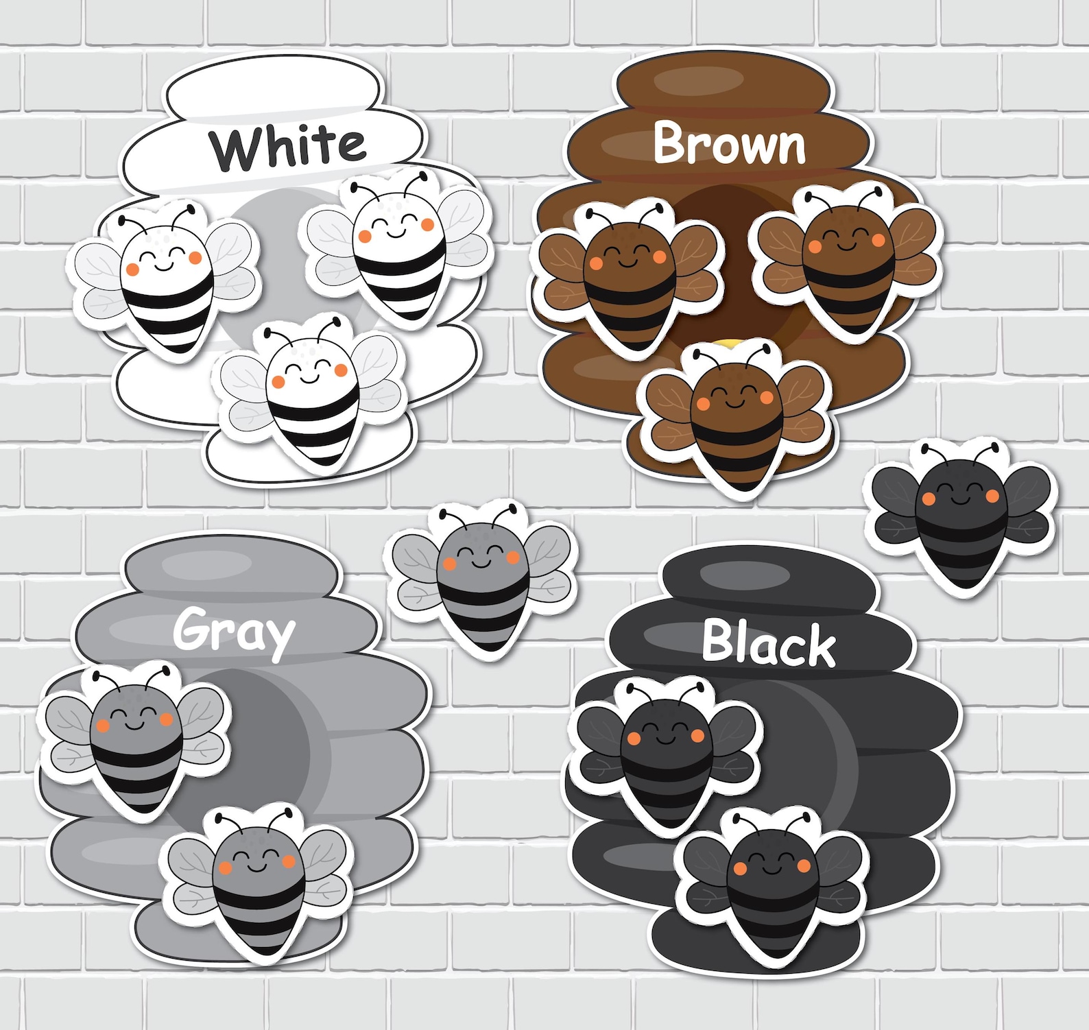 Bees and Beehive Color Matching Activity for Kids, Summer Busy Book ...
