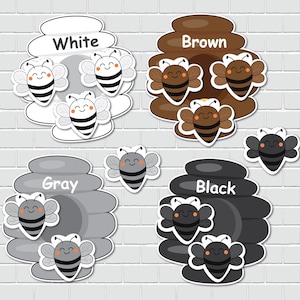 Bees and Beehive Color Matching Activity for Kids, Summer Busy Book ...