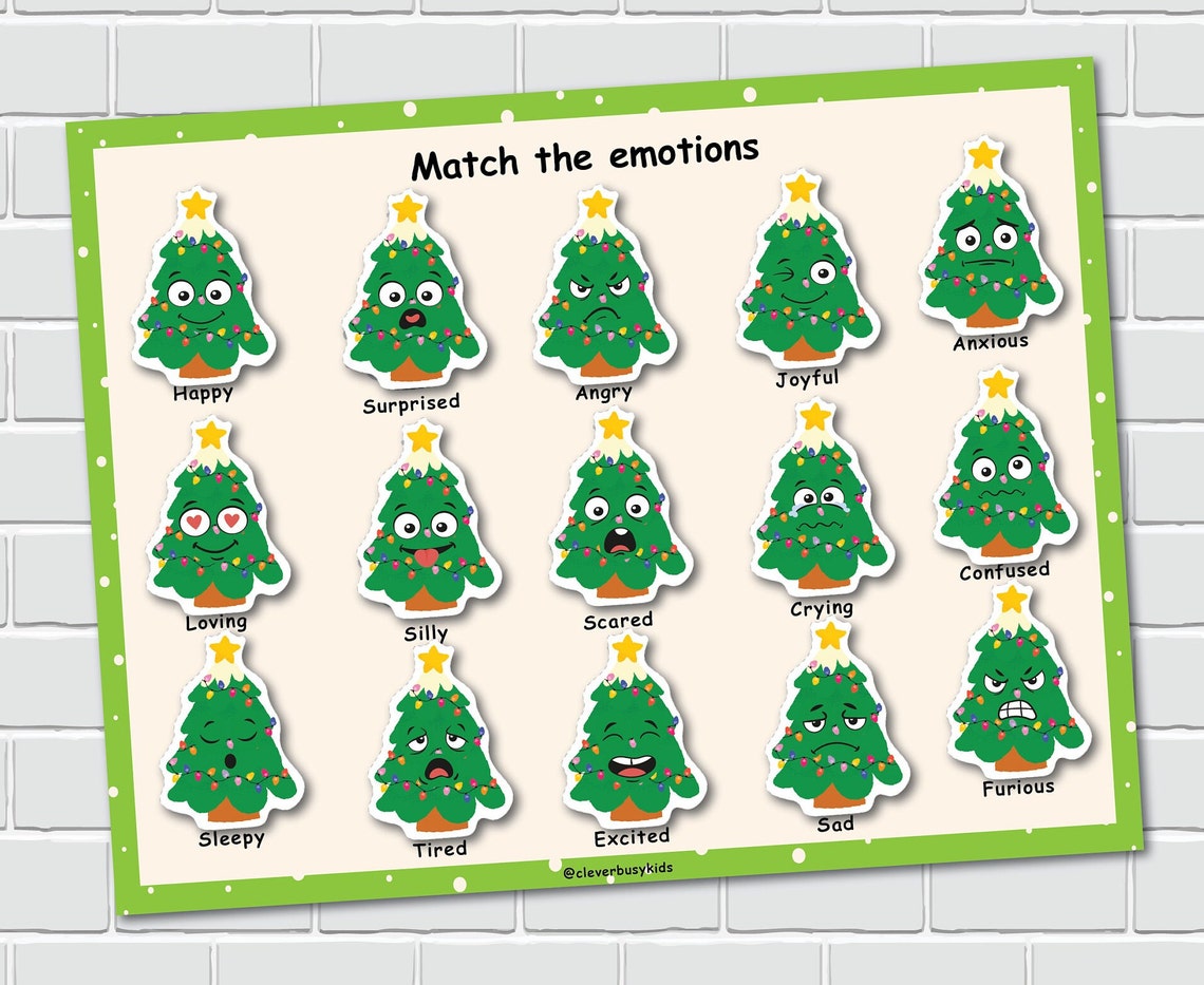 Christmas Tree Emotions Activity for Kids Preschool - Etsy