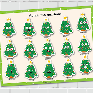 Christmas Tree Emotions Activity for Kids, Preschool Printables ...