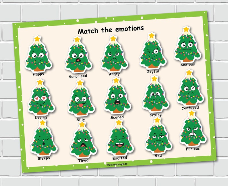 Christmas Tree Emotions Activity for Kids, Preschool Printables ...