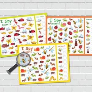 Bugs I Spy Printable Activity for Kids, Look and Find Counting Game ...