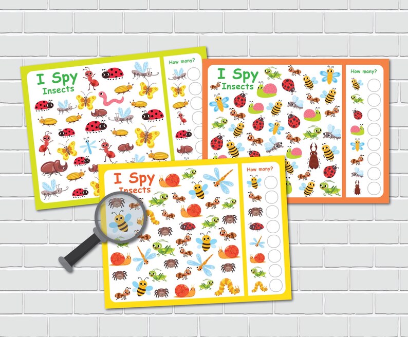 Bugs I Spy Printable Activity for Kids, Look and Find Counting Game ...