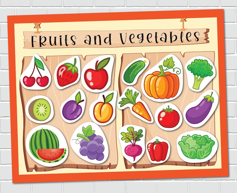 Fruits and Vegetables Sorting Printable Activity. Farm Busy - Etsy
