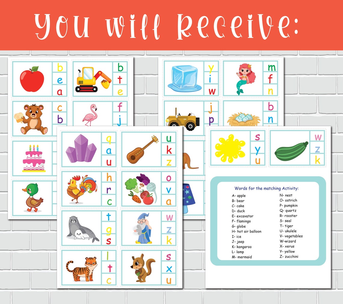 Alphabet Matching Activities for Preschool. ABC/ Letter - Etsy