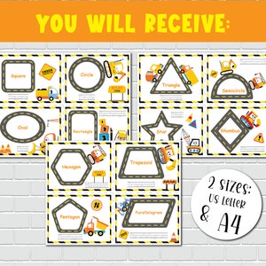 Play Dough Mats Construction Trucks Building Shapes. Printable ...