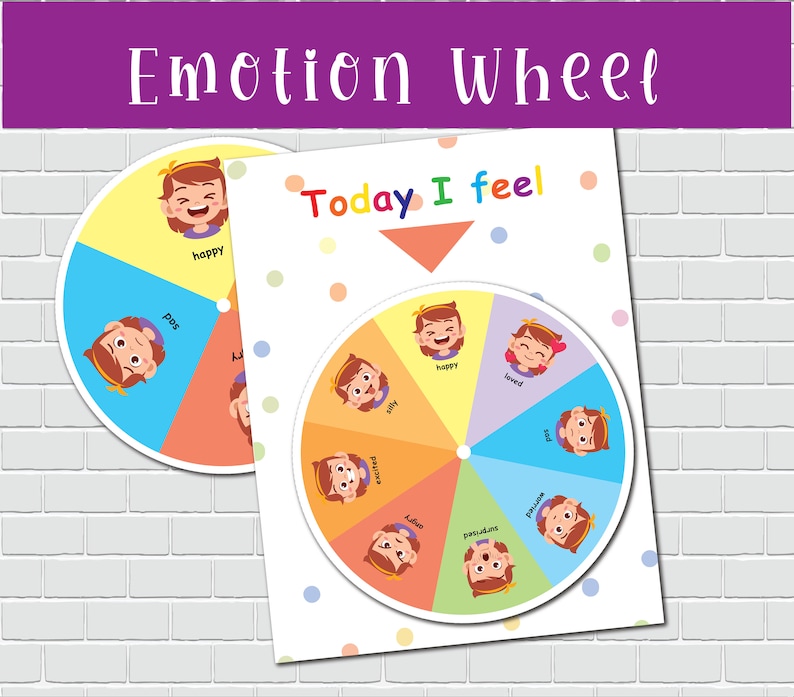 Emotions Wheel Printable Activity for Girls, Kids Feelings, Emotions ...