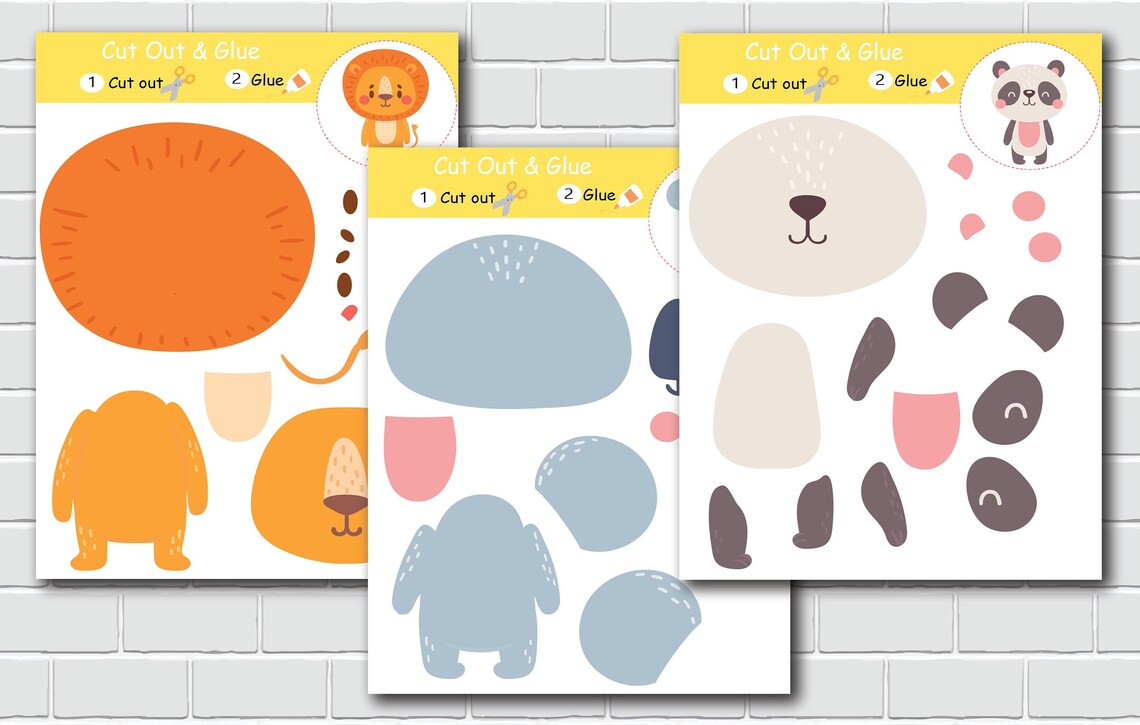 Cut Out and Glue Crafts for Kids. Scissors Skills Activity. - Etsy