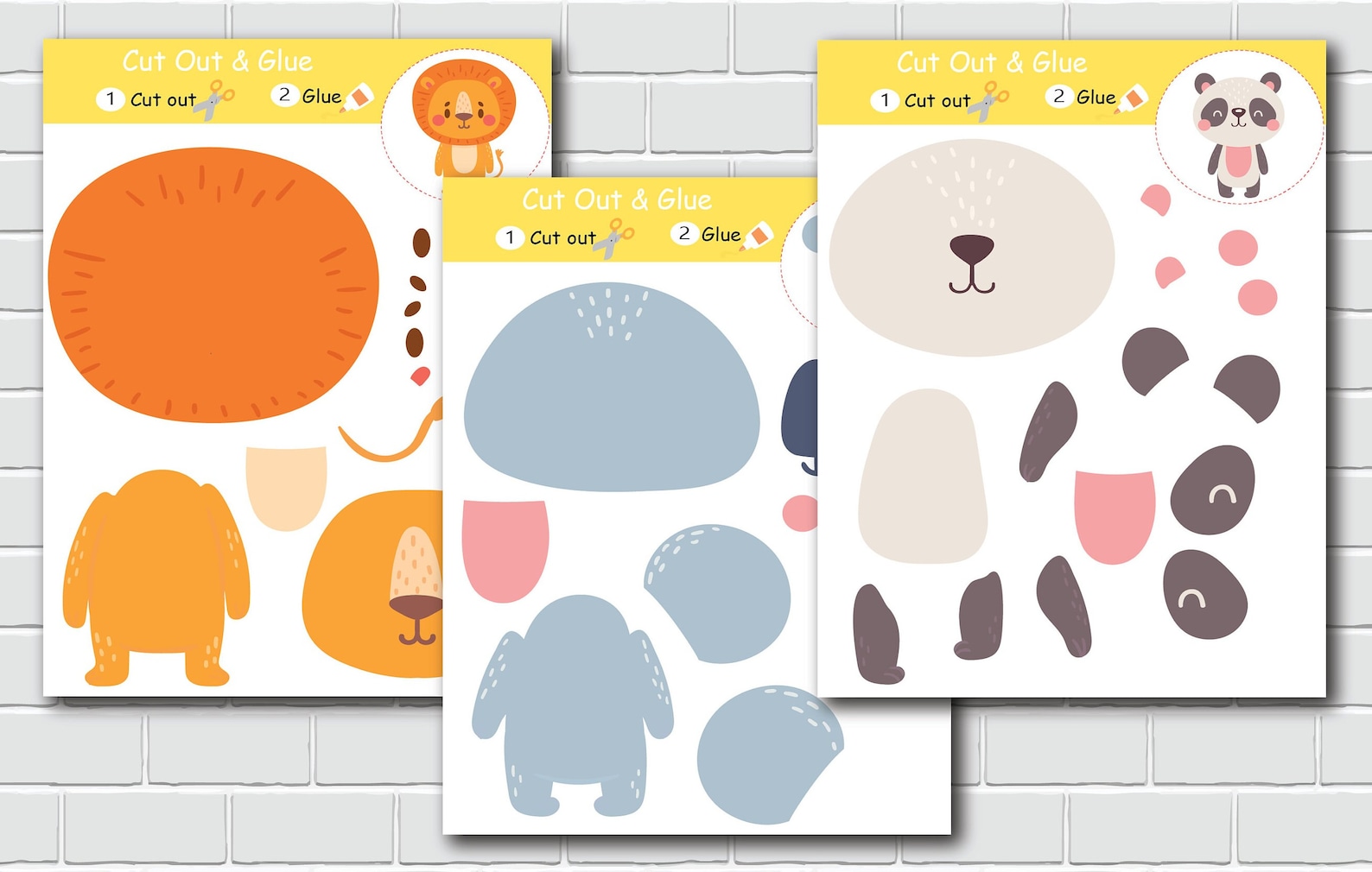 Cut Out and Glue Crafts for Kids. Scissors Skills Activity. - Etsy