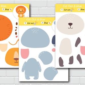 Cut Out and Glue Crafts for Kids. Scissors Skills Activity. - Etsy