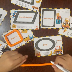 Shapes Play Dough Mats, 2D Shapes, Construction Trucks, Printable ...