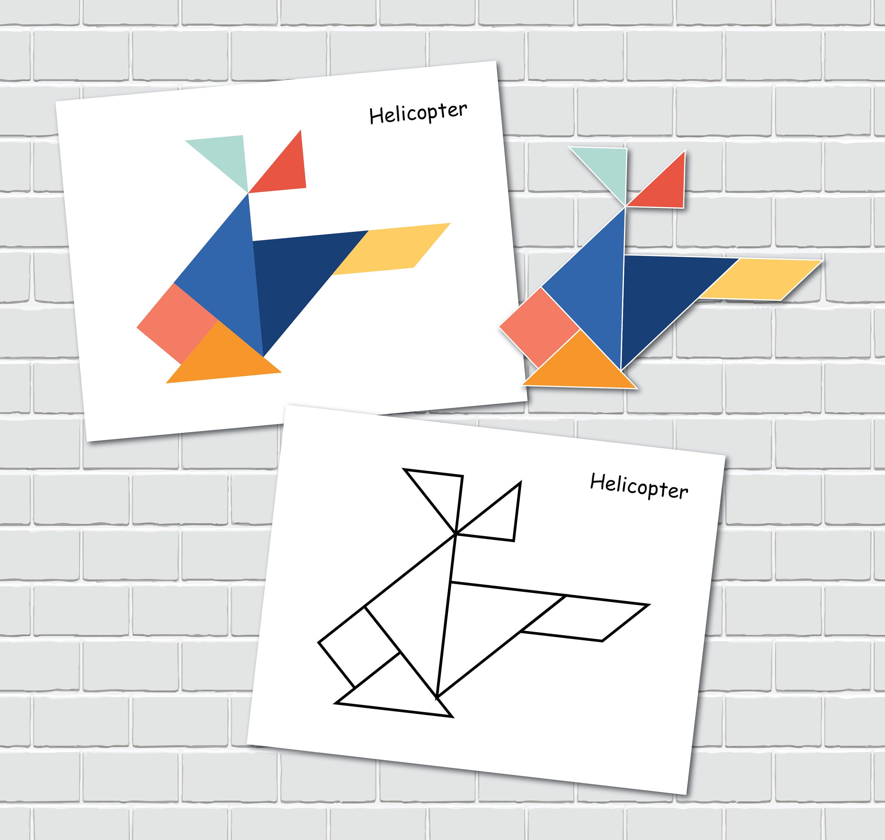 Transportation Theme Printable Tangrams Puzzle Activity for Preschool ...