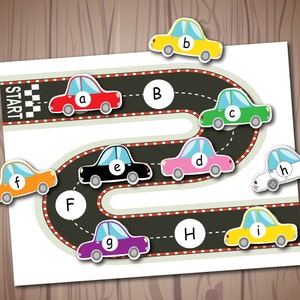 Cars Alphabet Matching Activity ABC Busy Book Pages Toddler Learning ...