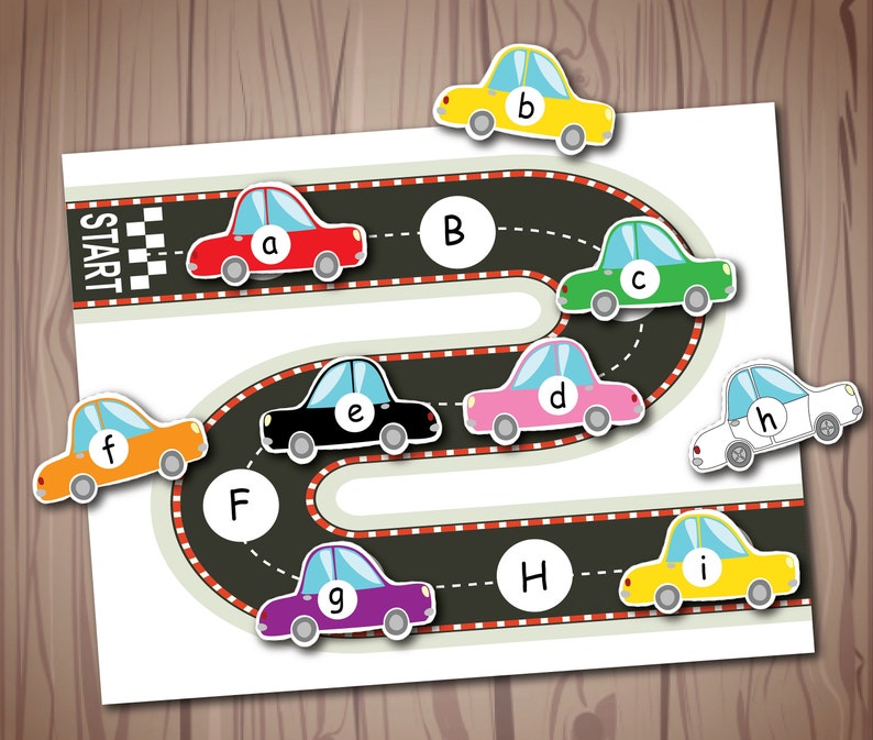 Cars Alphabet Matching Activity ABC Busy Book Pages Toddler - Etsy