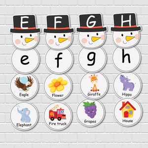 Snowman Alphabet Printable Activity for Kids, ABC Matching Activity ...