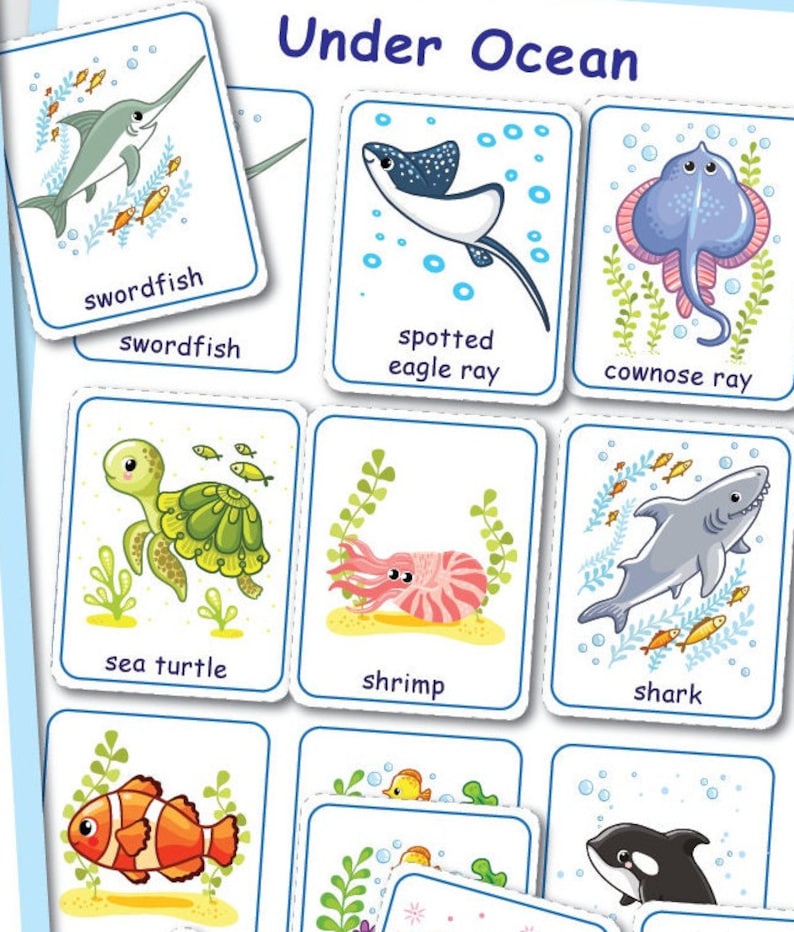 Ocean Animals Busy Book Pages, Matching Activity, Toddler Learning ...