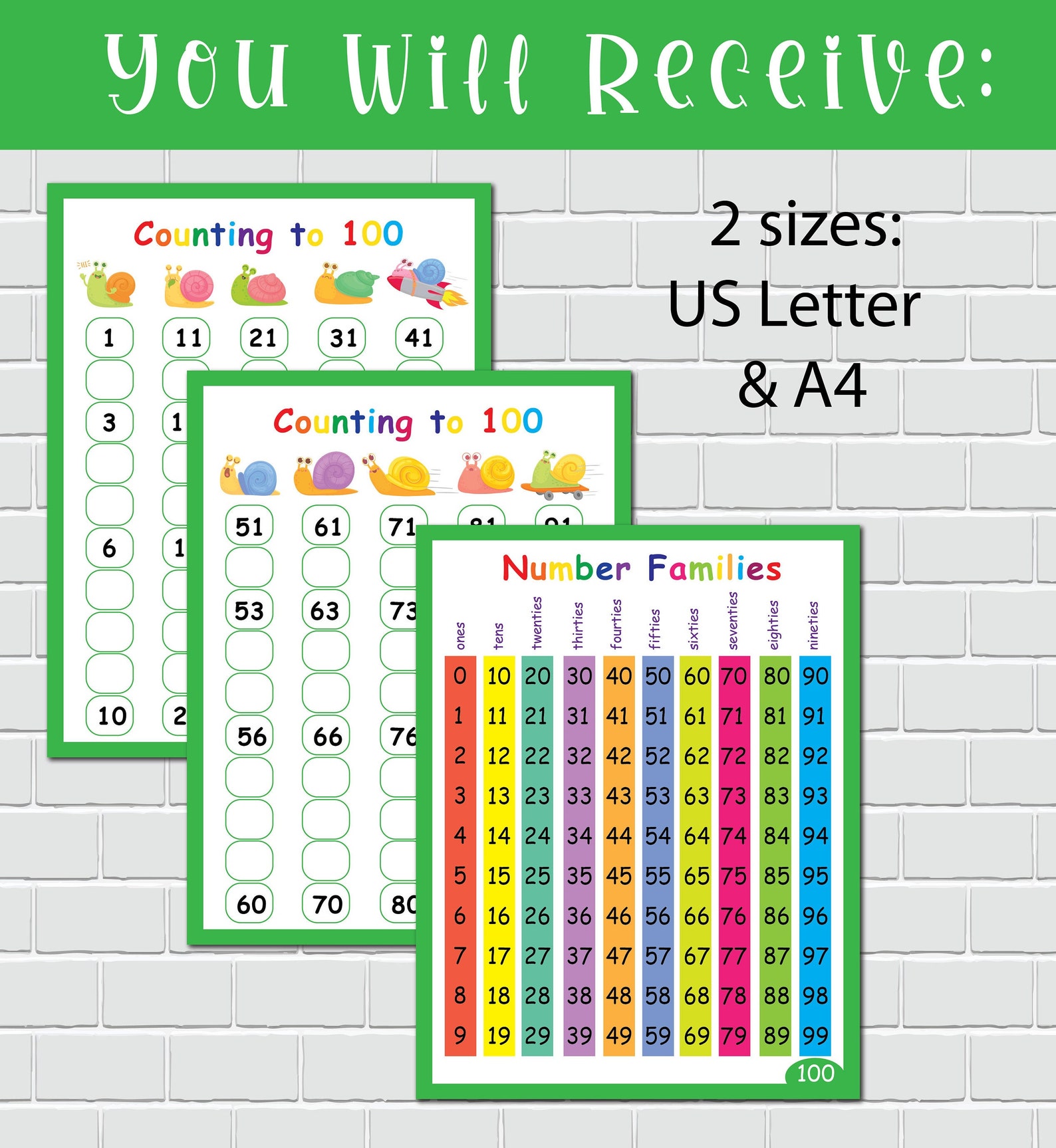 Counting to 100 and Number Families Worksheet Activity for Preschool ...