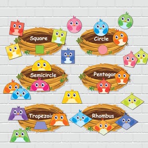 Birds Shapes Sorting Activity, 2D Shapes Center, Summer Busy Book Page ...