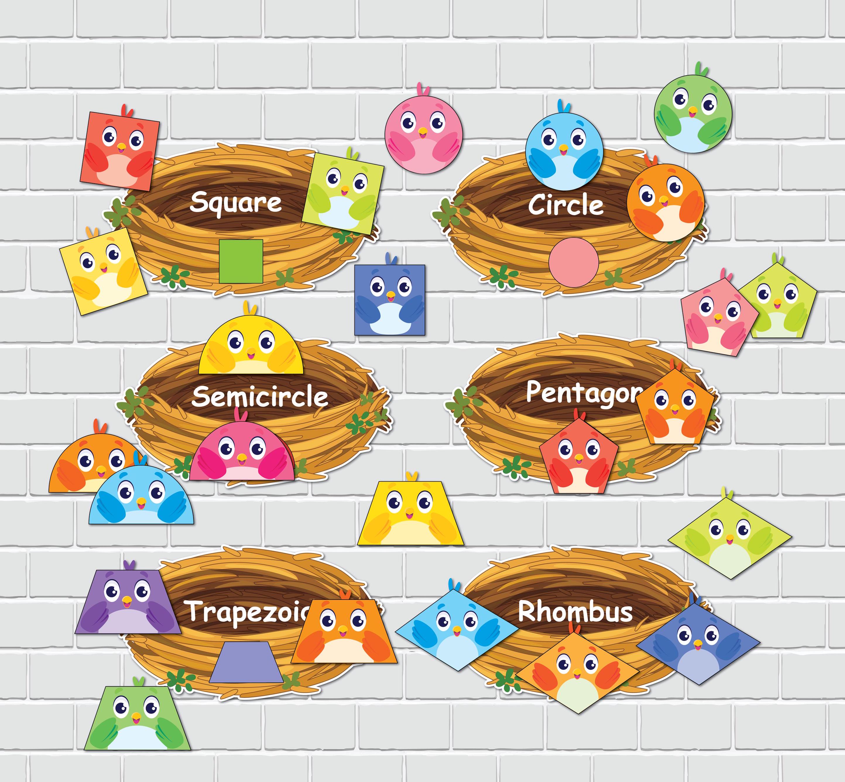 Birds Shapes Sorting Activity, 2D Shapes Center, Summer Busy Book Page ...