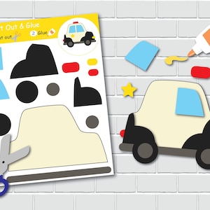 Cut Out and Glue. Transportation Theme Scissors Practice for Kids ...