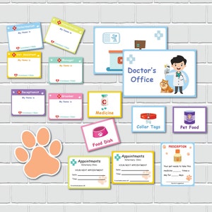 Vet Clinic Pretend Play, Printable Veterinary Dramatic Play Kit for ...