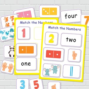 Matching Numbers 1-20 Activity. Counting Game, Preschool Math, Number ...