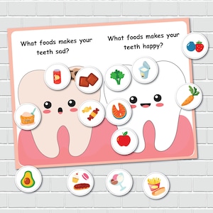 Dental Health Preschool Printable Activity for Kids, Teeth Brushing ...