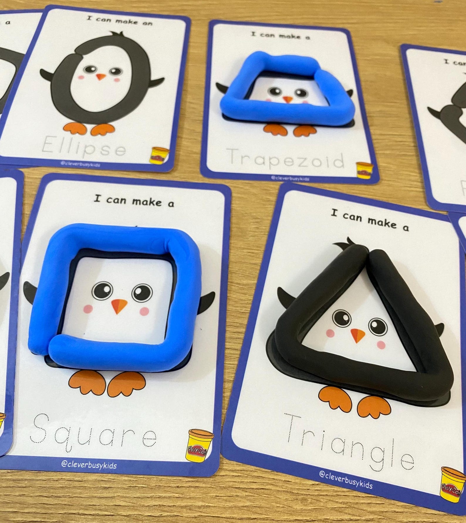 Penguin Shapes Play Dough Mats, Printable Play Doh, Toddler Quiet Time ...