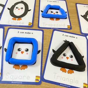 Penguin Shapes Play Dough Mats, Printable Play Doh, Toddler Quiet Time ...