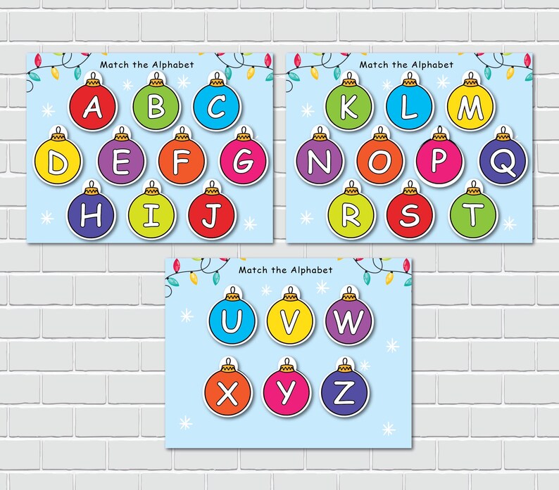 Christmas Alphabet Matching Game, Winter ABC Activity (digital Download ...