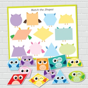 Shape Matching Activity, 2D Shapes, Spring Busy Book Page, File Folder ...