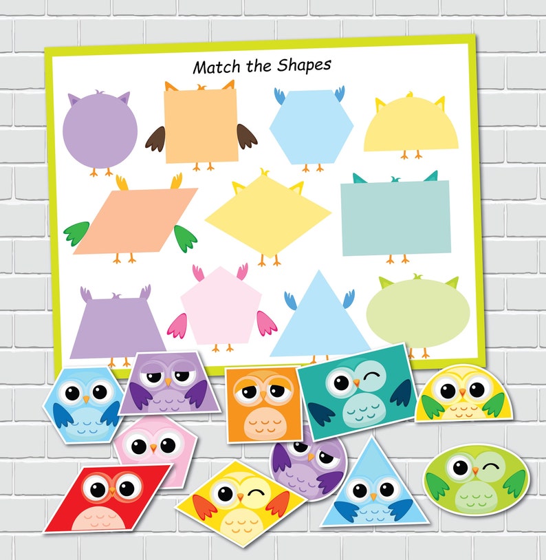 Shape Matching Activity, 2D Shapes, Spring Busy Book Page, File Folder ...