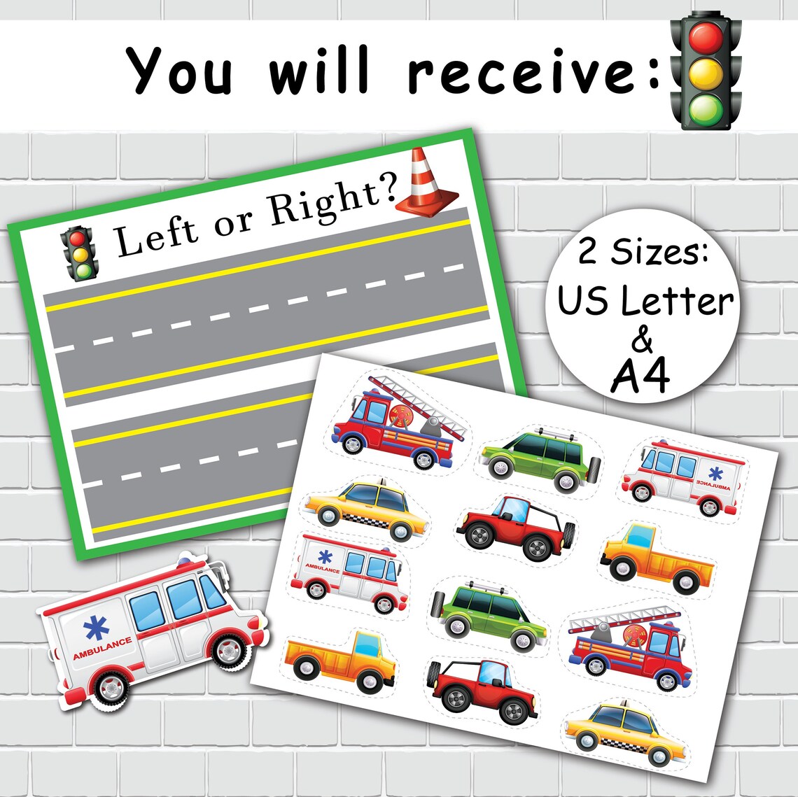 Vehicles Left or Right Matching Printable Activity. Transportation Busy ...