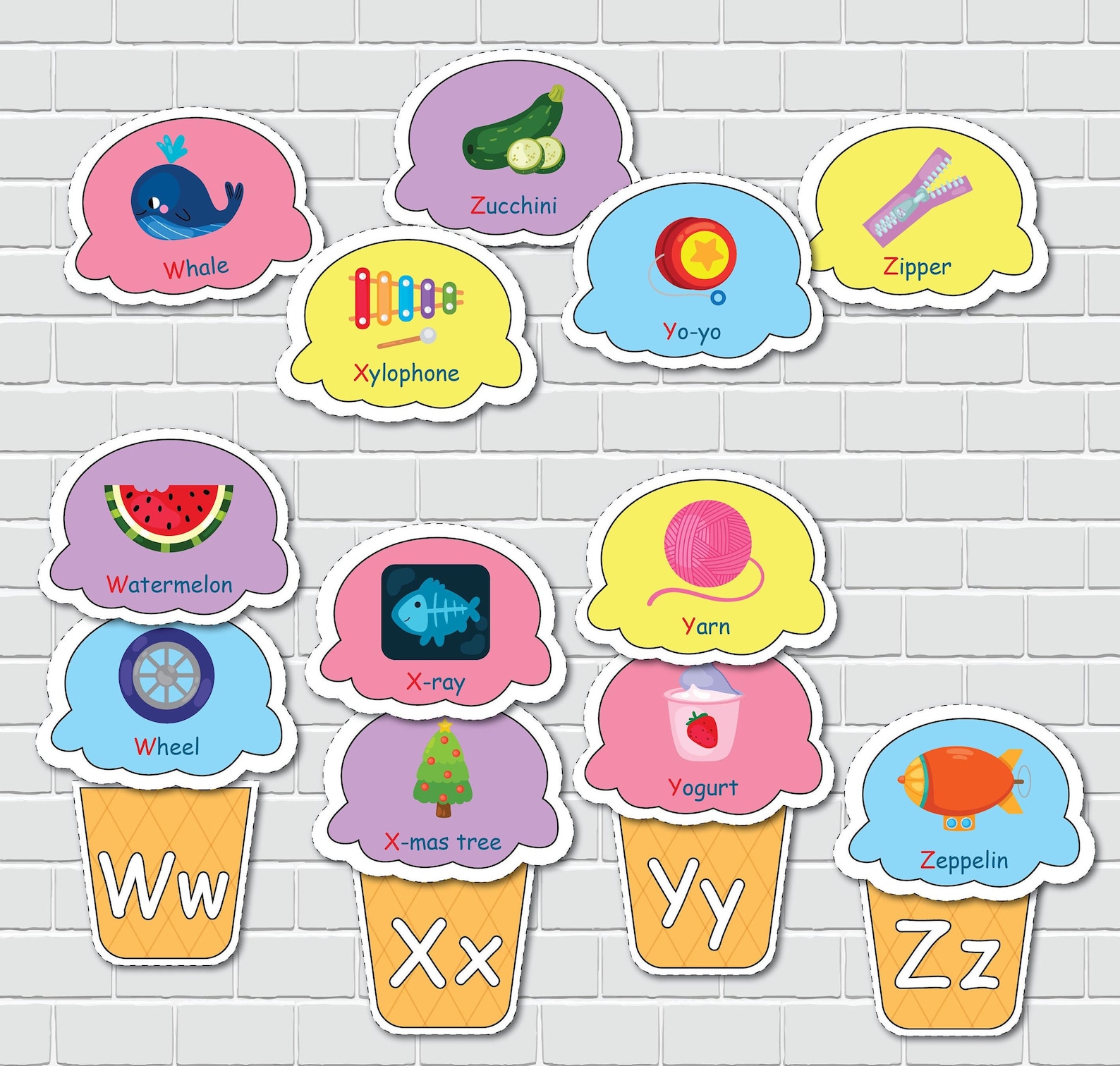 Ice Cream Alphabet Matching Activity. ABC Busy Book. Learning ...